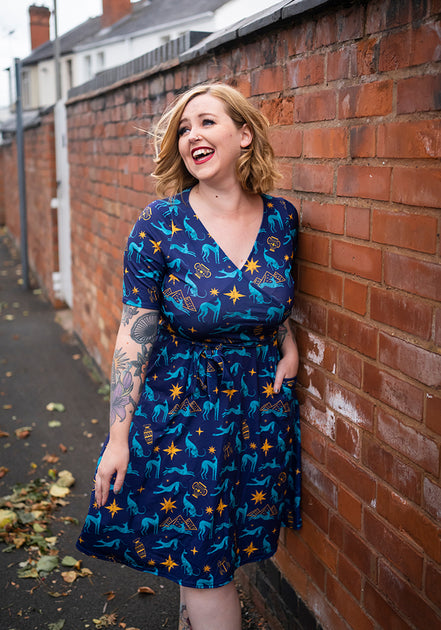 Akila Egyptian Dog Print Dress – Popsy Clothing