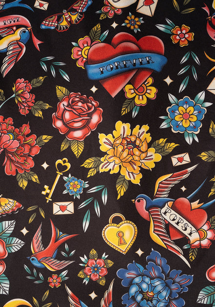 Amari Tattoo Print Pull On Wide Leg Culotte Trouser – Popsy Clothing