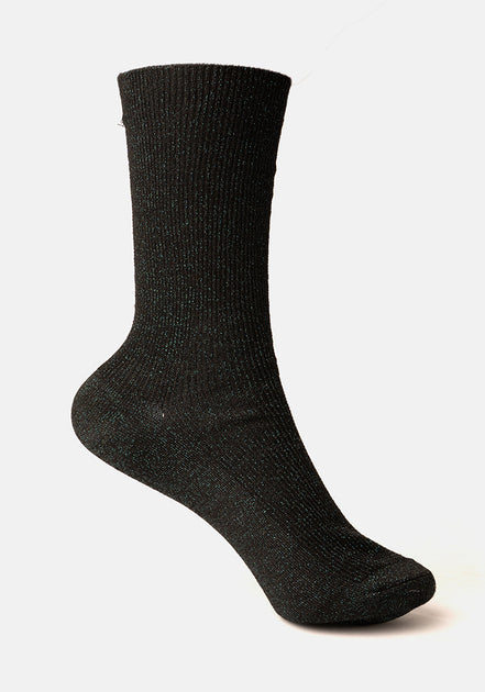 Black- Emerald Sparkle Socks – Popsy Clothing