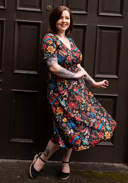 Burchett Tattoos Print Midi Dress – Popsy Clothing