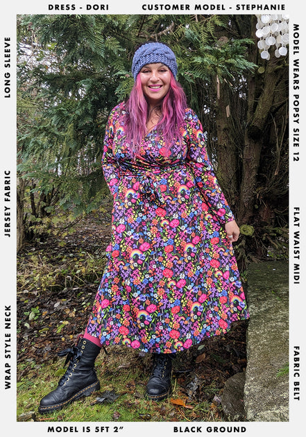 Dori Garden Rainbows Print Midi Dress – Popsy Clothing