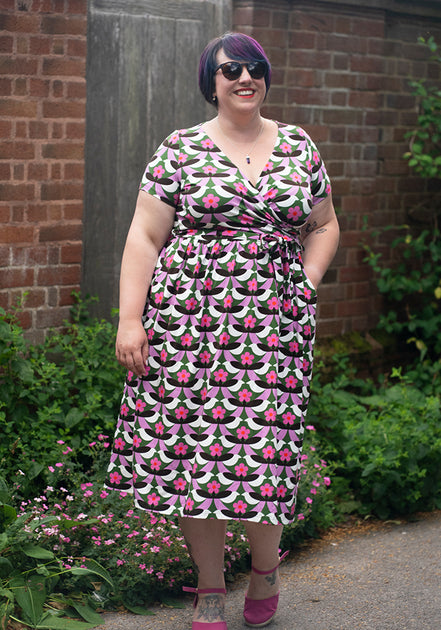 Kika Retro Bird Print Cotton Midi Dress – Popsy Clothing
