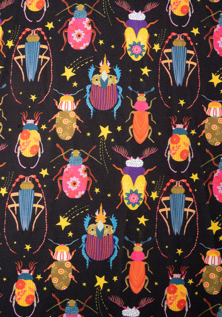 Marieta Pretty Beetle Bug Print Full Skirt Dress – Popsy Clothing