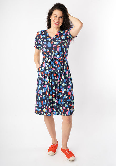 Mel Mark Making Print A-Line Skirt Dress – Popsy Clothing