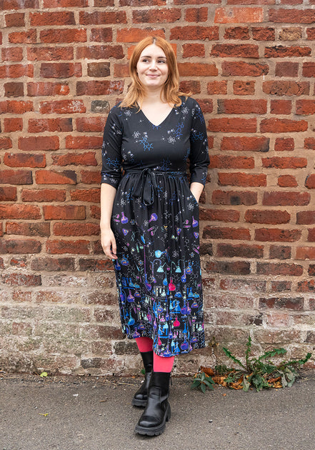 Muriel Science Border Print Midi Dress – Popsy Clothing