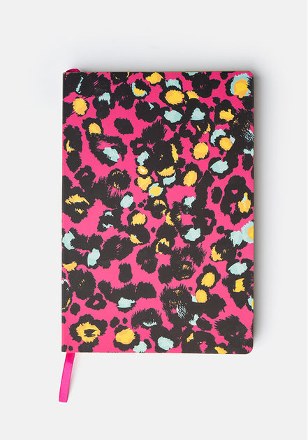 Cute Pink Animal Print Notebook - Colourful Quirky Journal Gift – Popsy ...