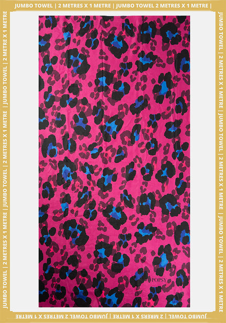 Large Scale Pink Animal Print Jumbo Bath Sheet – Popsy Clothing