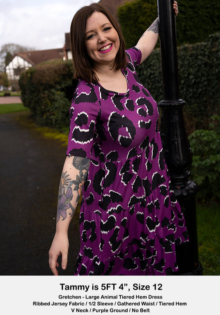 Gretchen Large Animal Print Tiered Hem Dress – Popsy Clothing