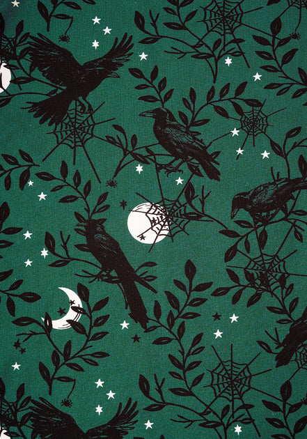 Noctura Teal Raven Print Dress – Popsy Clothing