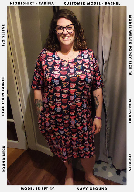 Carina Tea Cups Print Nightshirt – Popsy Clothing